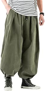 Drawstring Harem Pants Men’S Jogging Pants Japanese Men Wide Leg Pants ...