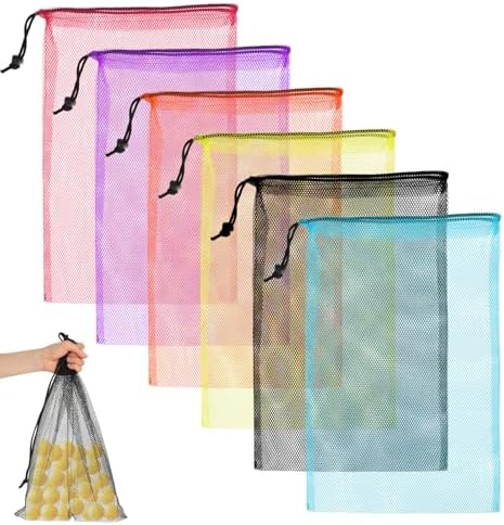 Amazon.com: PLULON 12 Pcs Mesh Bag with Drawstring Mesh Storage Bag ...