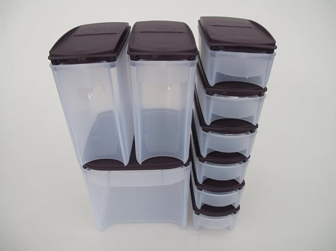 TUPPERWARE Eidgenossen Plus 3,4 L + 1,6 L (2) + 350 ml (6) lila Modular ...