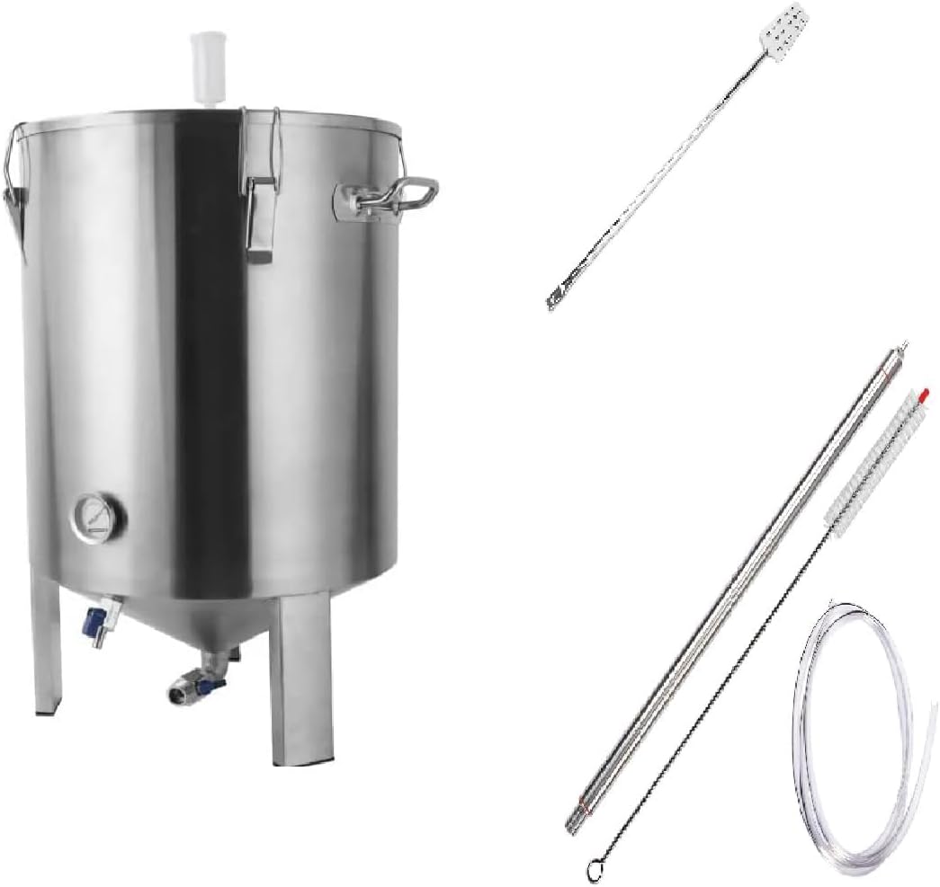 30 Liter 6 Gallon Conical Fermenter with Bottle Filler and Mash Paddle ...