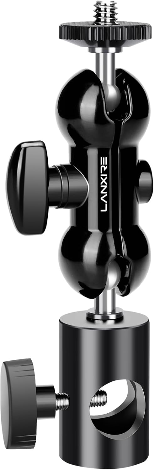 Amazon.com : Lanxire Light Stand Mount Adapter with Double Ball Head ...