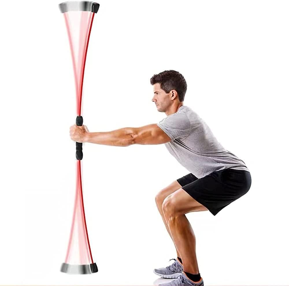 GXBCS Fitness Bar, Black + Red, Ergonomic Grip, 63 Inch, Metal & Rubber ...