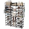 Finew Shoe Rack 9 Tier 3 Row, Metal Shoes Storage Organiser Shelf ...