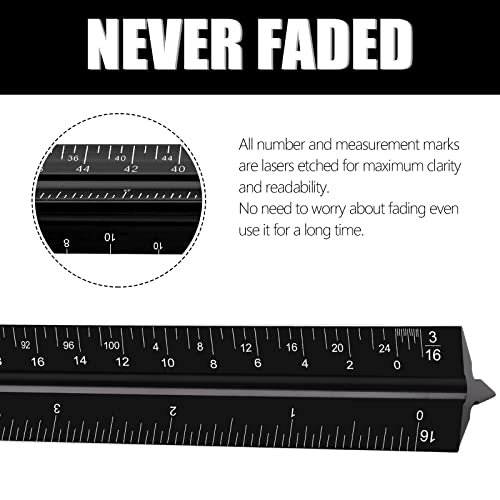 Snapklik.com : 12Architectural Scale Ruler, Aluminum Scale, Triangular ...
