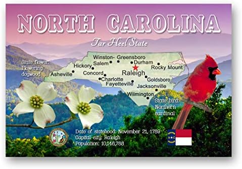 Amazon.com : SIXNEW NORTH CAROLINA MAP postcard set of 20 identical ...