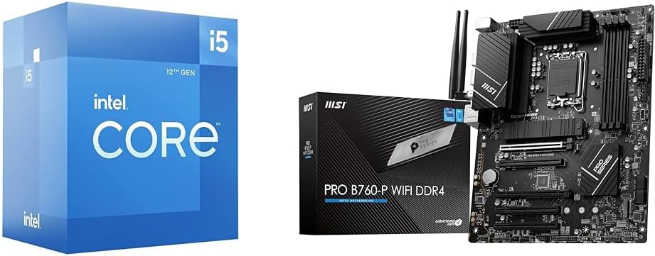 Intel 12400F CPU and MSI MAG PRO B760-P WiFi DDR4 Motherboard Bundle ...