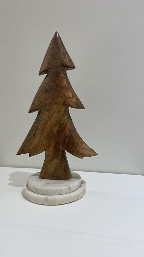 Buy Wooden Carved Tree Showpiece with Marble Base (15 Inch) Online at ...