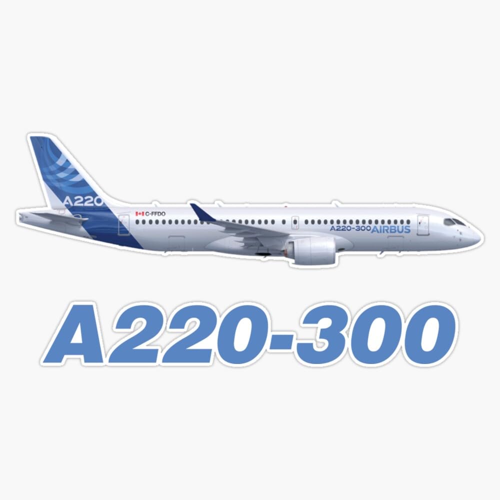 Amazon.com: Airbus A220-300 Sticker Bumper Sticker Vinyl Decal 5 ...