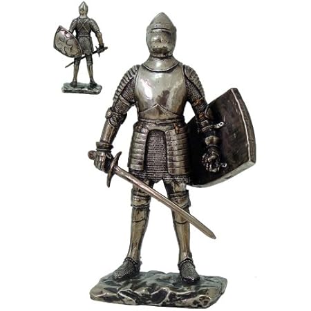 Amazon.com: Pacific Giftware Medieval Crusader Knight Statue Bronze ...