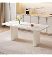 Amazon.com - Miuuod 62.9" Kitchen & Dining Table Set for Dinner Room,1 Dining Table with 6 ...