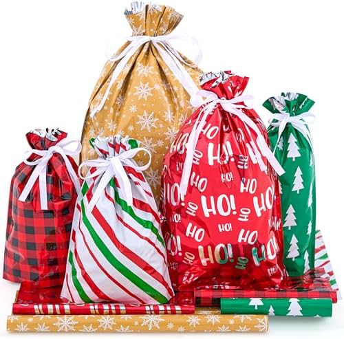 Amazon.com: Amosfun 30pcs Christmas Drawstring Bags Party Favors ...
