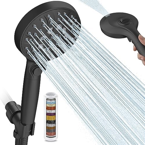 PWERAN Filtered Shower Head with Handheld, High Pressure 3 Spray Mode ...