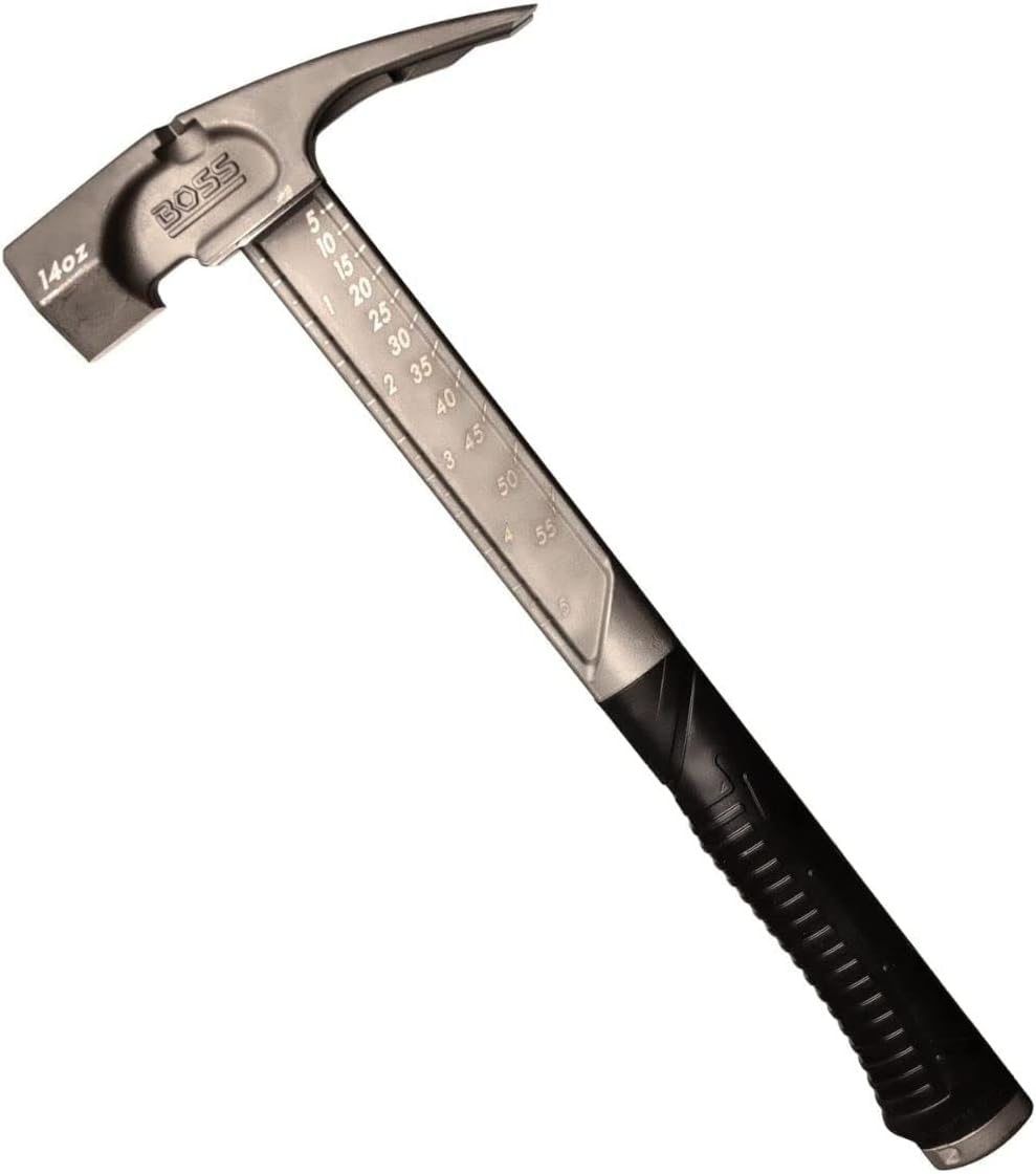 Boss Hammer Pro Series Titanium Hammer with Over-Molded No-Slip Rubber ...