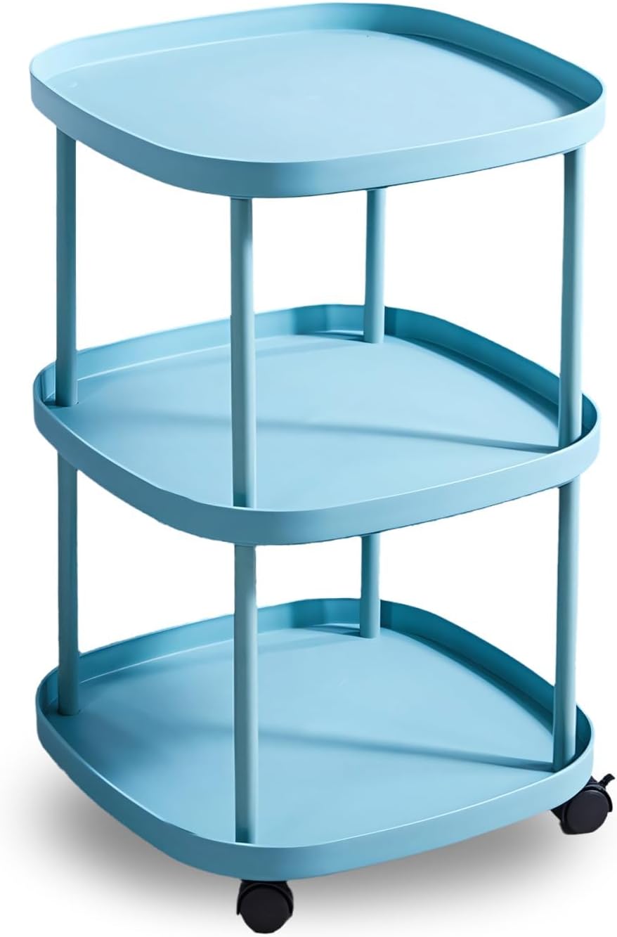 Amazon.com: LWWJJ Side Table with Wheels, 3 Tier End Table Living Room ...