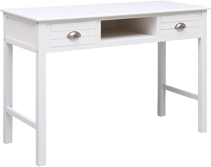 Amazon.com: Tidyard Writing Desk with 2 Storage Drawers and Open ...