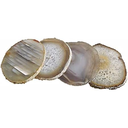 Amazon.com: Agate Coasters Set of 4 - White Agate Coasters - Natural ...