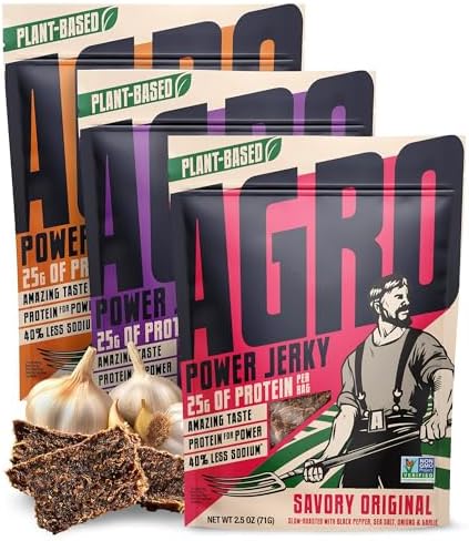 Amazon.com: AGRO POWER Vegan Jerky Variety Pack, Savory Original, Texas ...