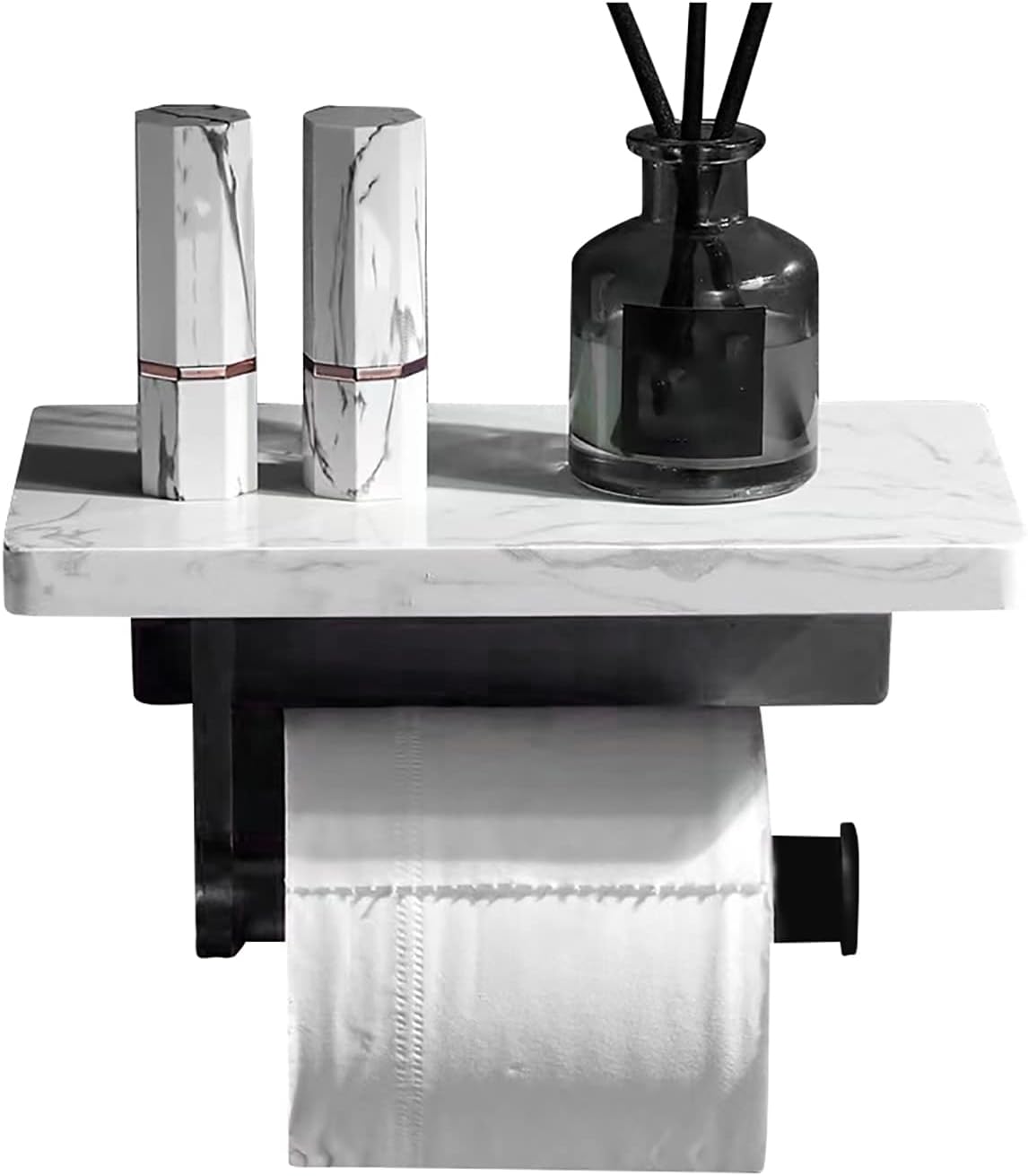 Amazon.com: KAILE Toilet Paper Holder with Natural Marble Shelf, SUS304 ...