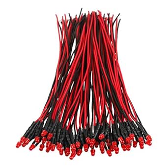 Amazon.com: EDGELEC 50pcs 12 Volt 3mm Red Blinking LED Lights Emitting ...