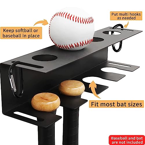 Ompinda Wall Mount Baseball Storage Rack, Heavy Duty Metal Baseball Bat ...