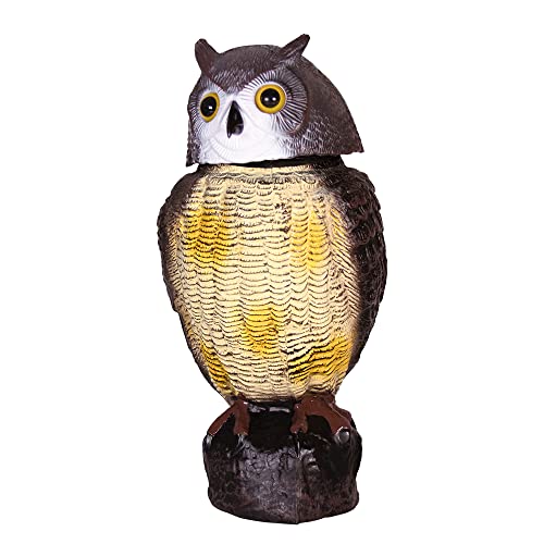 Wind-Action Owl, Realistic, Humane Decoy Deterrent, Keeps Birds Away ...