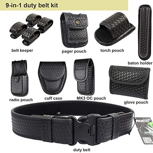 9-in-1 Police Duty Belt Kit with Pouches, Law Enforcement Utility Belt ...