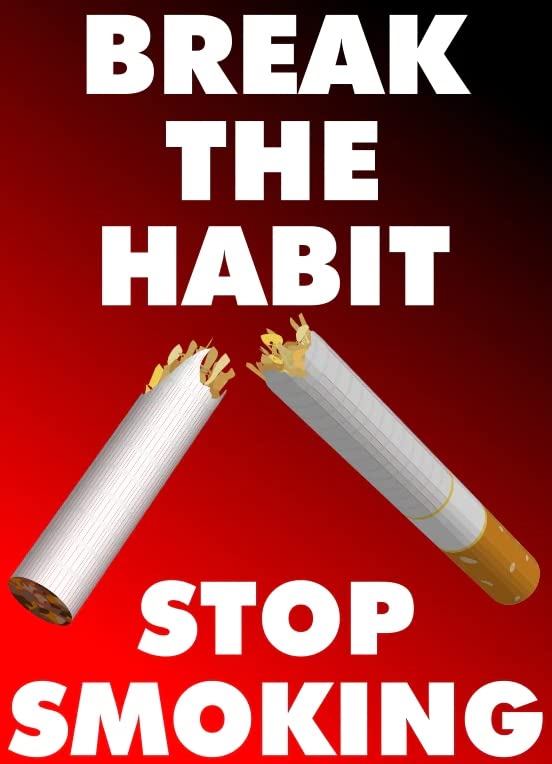 Break The Habit Stop Smoking Sign Sticker, Waterproof Sticker Signage ...