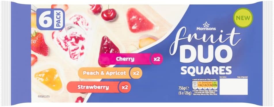 Morrisons Fruit Duo Squares 6 x 126g (756g) : Amazon.co.uk: Grocery