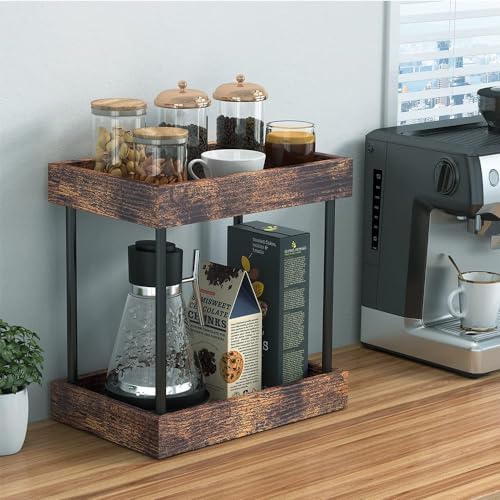 2 Tier Spice Rack for Kitchen Countertop, Bathroom Counter Organizer ...