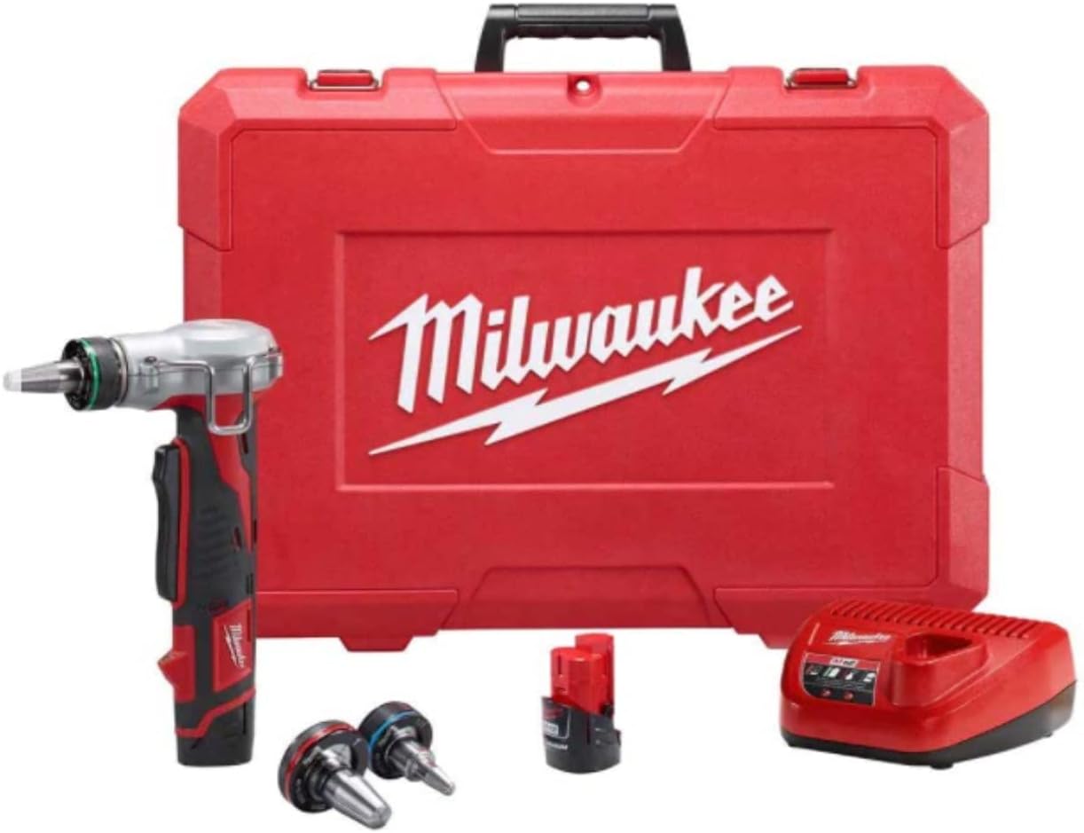 MilwaukeeTool 2474-22 M12 Cordless PEX Expander Kit — 2 Batteries ...