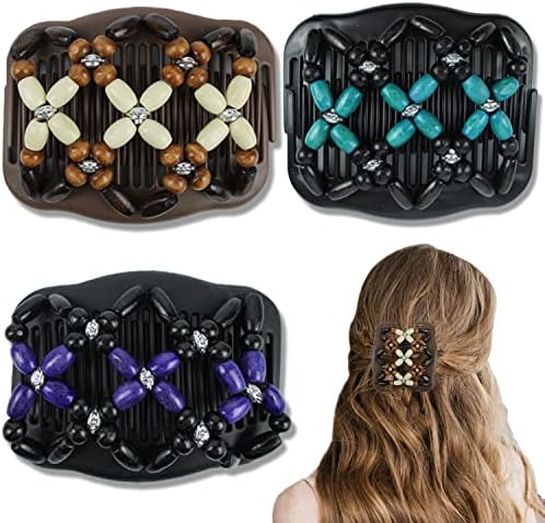 Amazon.com : ZUYYON 4Pcs Magic Hair Combs, Stretch Beaded Hair Combs ...
