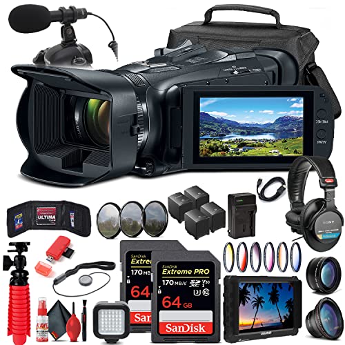 Canon Vixia HF G50 UHD 4K Camcorder (Black) (3667C002) + 4K Monitor ...