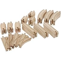 Amazon.com: Wooden Train Track 52 Piece Set - 18 Feet Of Track ...