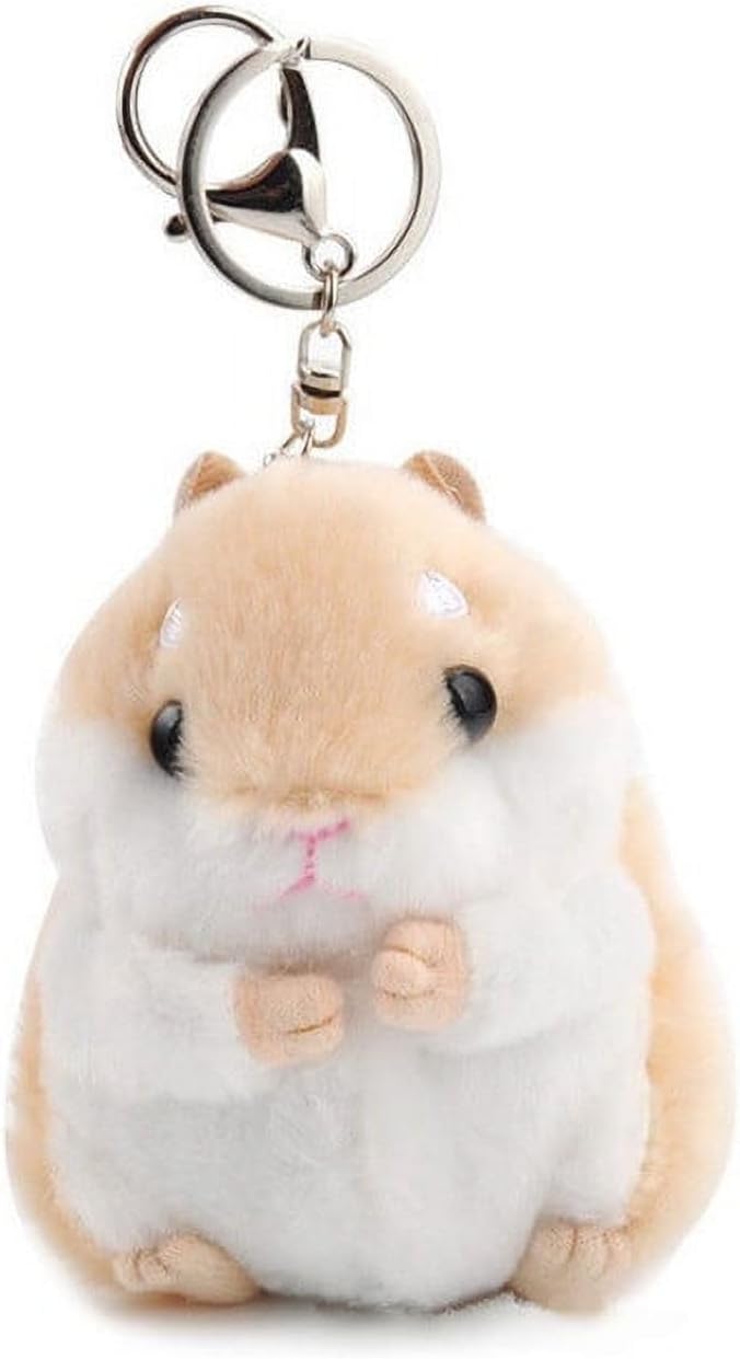 Gowxs Cute Khaki Plush Hamster Keychain Plush Keychain Charms Wallet ...