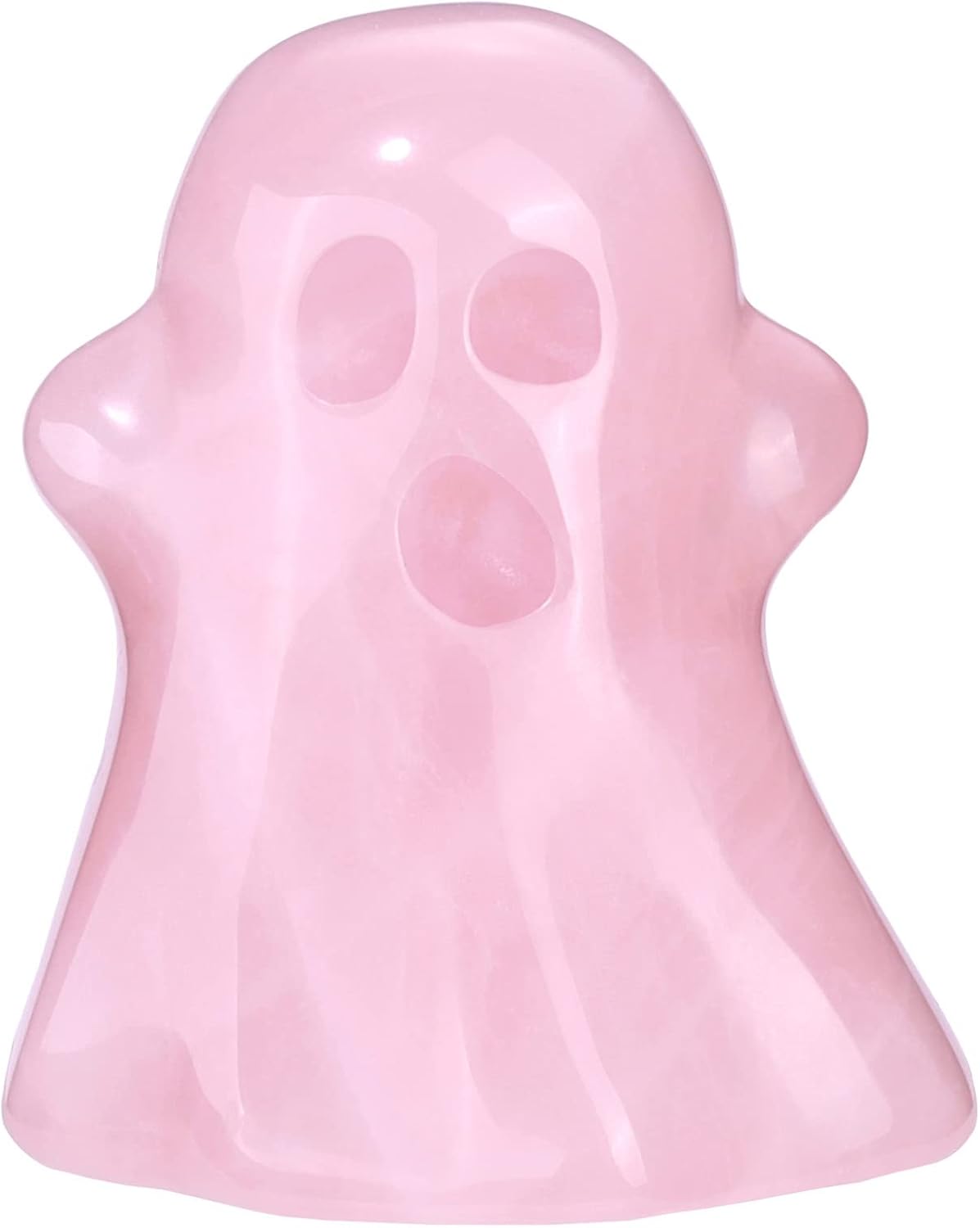 Amazon.com: Jovivi Rose Quartz Crystal Ghost Decor Figurine 1.2" Hand ...