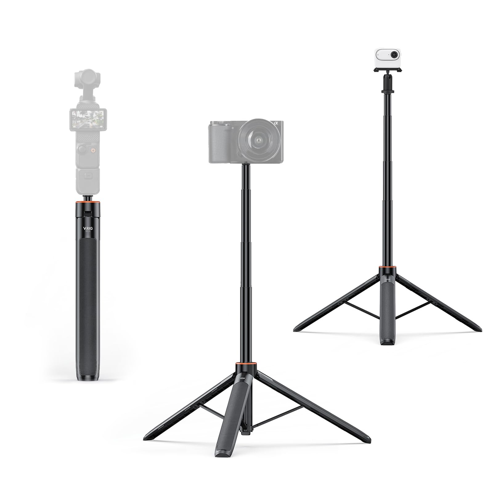 53.74" Selfie Stick for DJI Osmo Pocket 3 Insta 360 x4,Action Camera ...