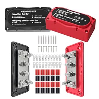 Amazon.com: jamgoer 450A Bus Bar 12v Power Distribution Block 6 x 5/16 ...