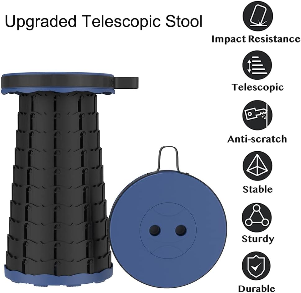 Taburete telescópico plegable portátil, taburete retráctil con mochila ...