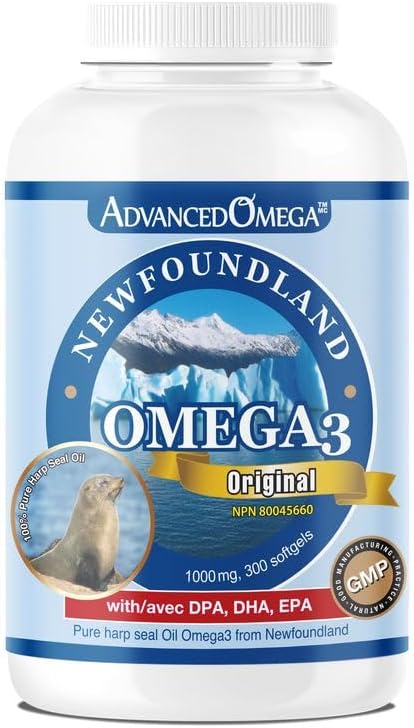ADVANCED OMEGA Seal Oil 1000MG (300 Count), Canadian Newfoundland Harp ...