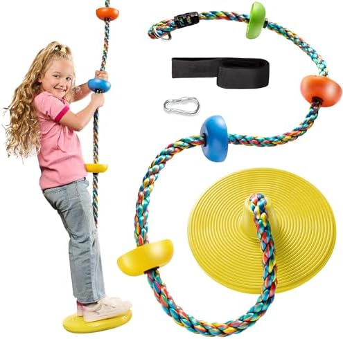 Jungle Gym Kingdom Tree Swing for Kids - Single Disc Seat and Rainbow ...