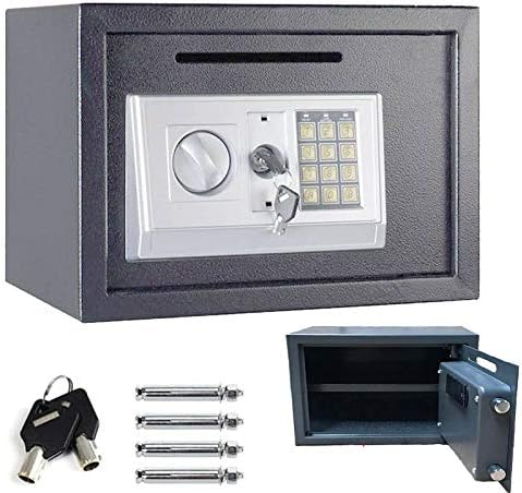 16L Digital Safe Box (Black) Large Capacity Safety Electronic Security Steel Money Cash Home ...