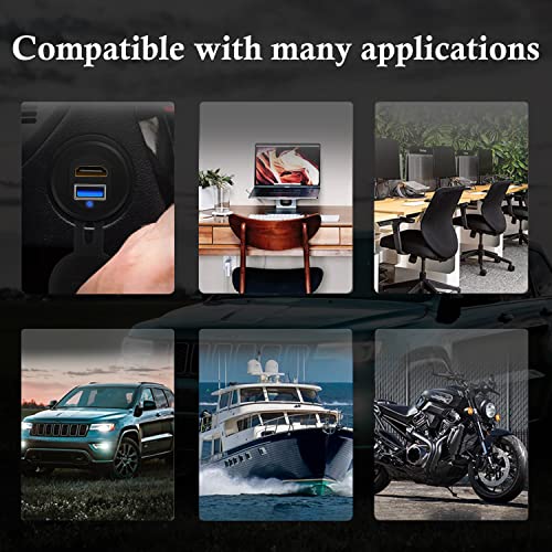 BATIGE USB 3.0 & HDMI to HDMI + USB 3.0 Car Mount Flush Cable, Alloy ...