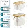 Amazon.com - Plastic Storage Bins with Bamboo Lids Set of 4 - Pantry ...