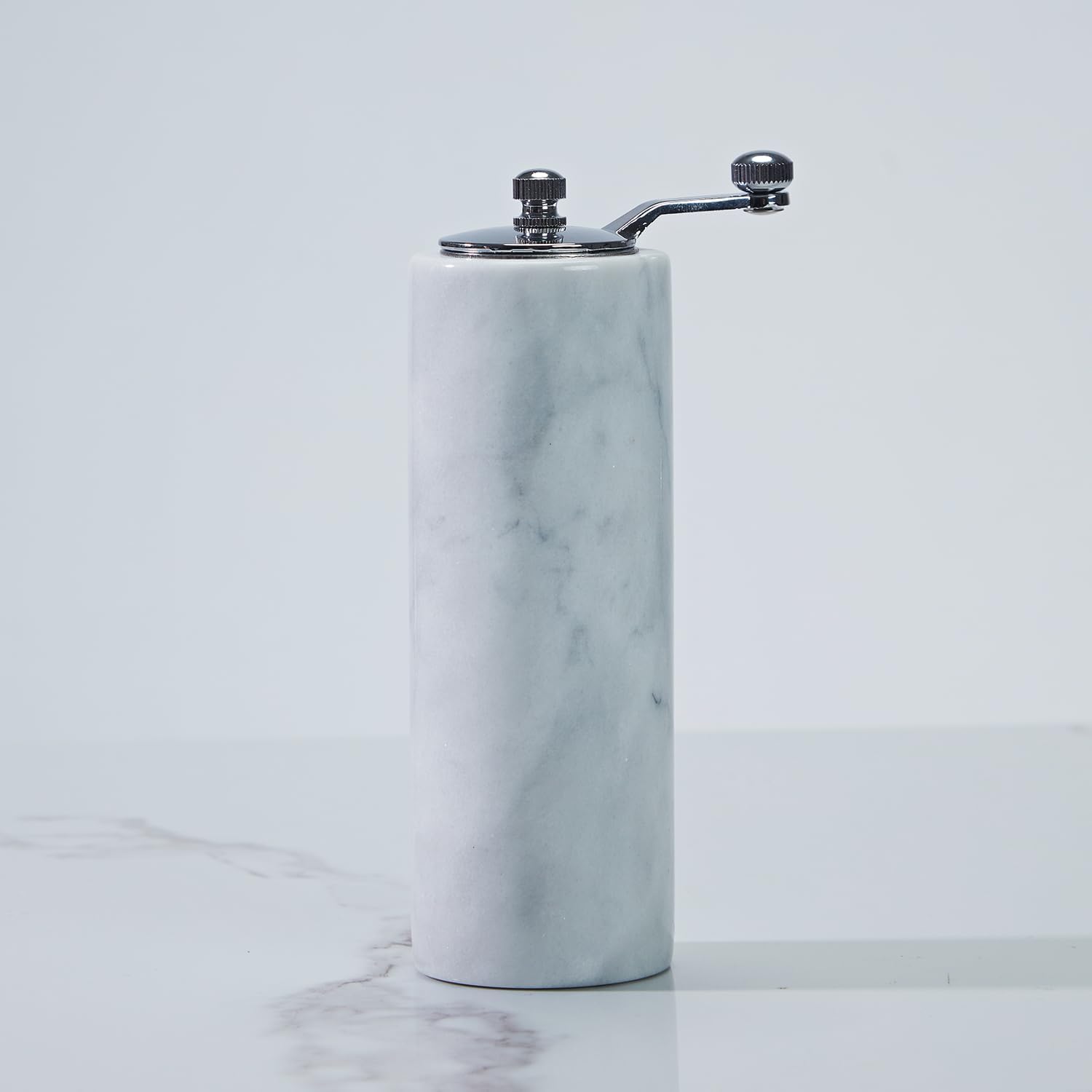 Amazon.com: White Marble Adjustable Grind Pepper Mill with Grey Veining ...