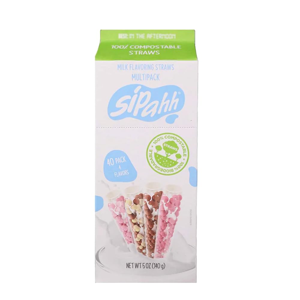Sipahh Milk Flavour Straws Vegan Friendly 40 Carton : Amazon.com.au ...