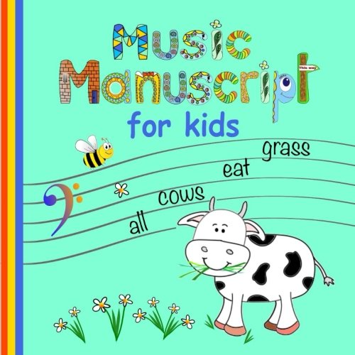 Music Manuscript for Kids: Large stave manuscript paper: 6 staves per ...