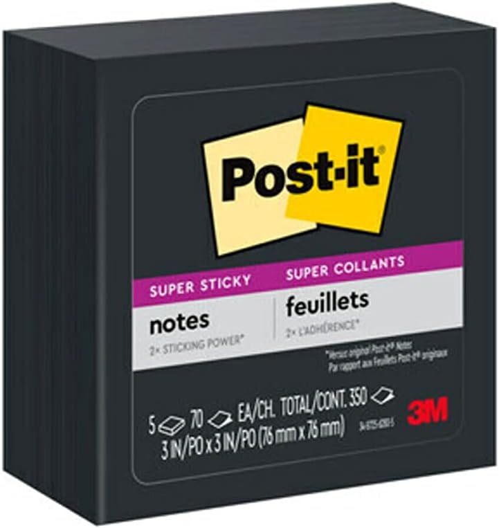 Amazon.com : Mr. Pen- Sticky Notes, 12 Pads, Sticky Notes 3"x3", Black ...
