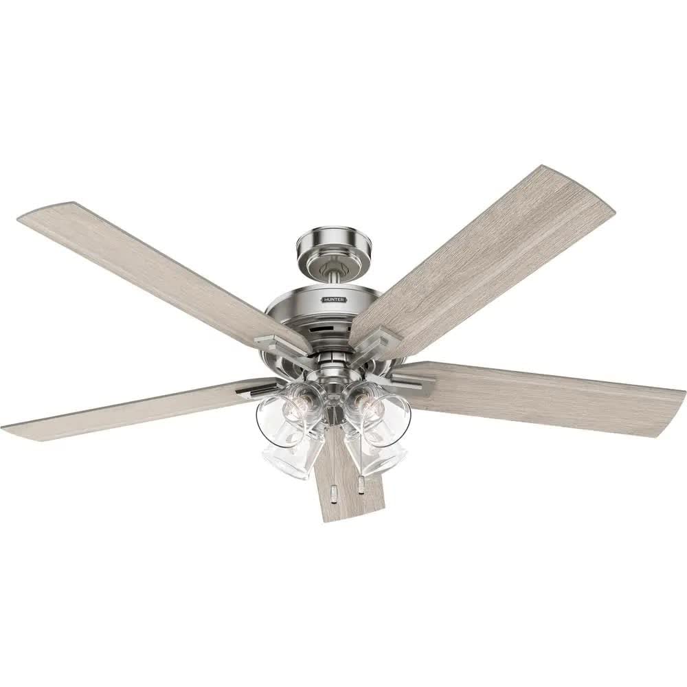 Amazon.com: Hunter Fan 60 Inch Traditional Brushed Nickel Finish Indoor ...