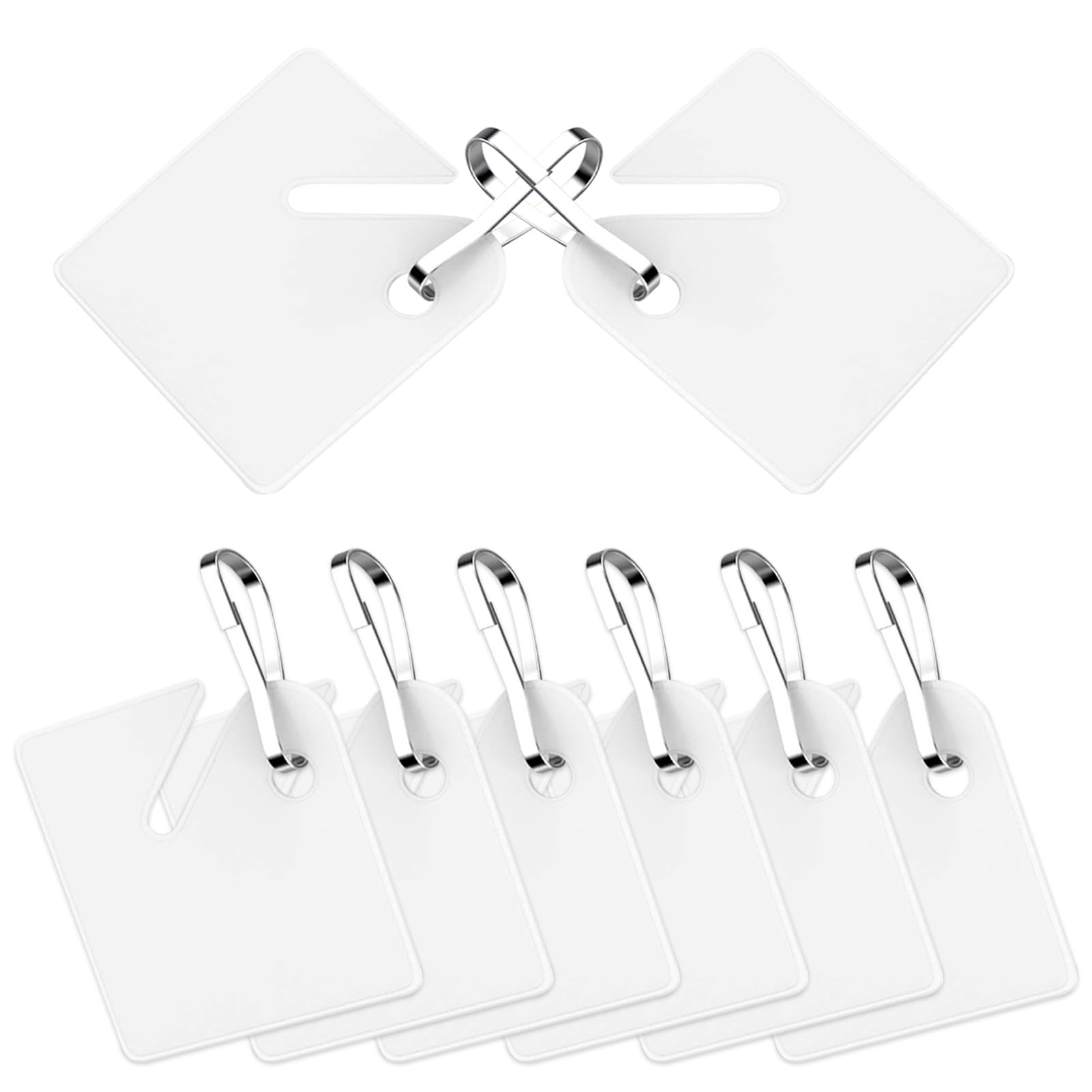 Amazon.com : 50 Pcs Key Tags White Plastic Hanging Tags with Metal Snap ...