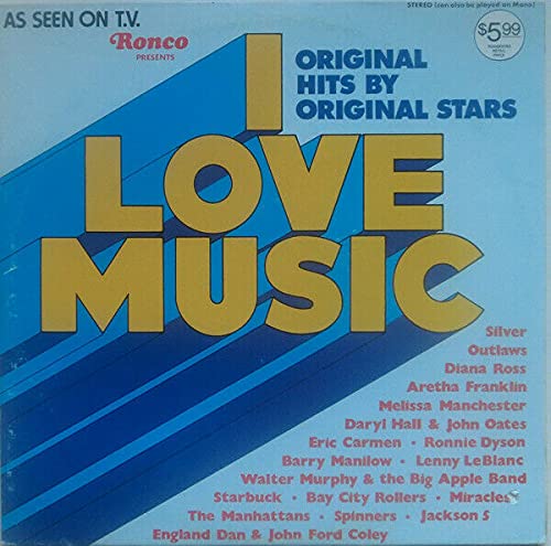 Amazon.com: I LOVE MUSIC Original Hits Ronco R-2120 Vintage Vinyl LP ...